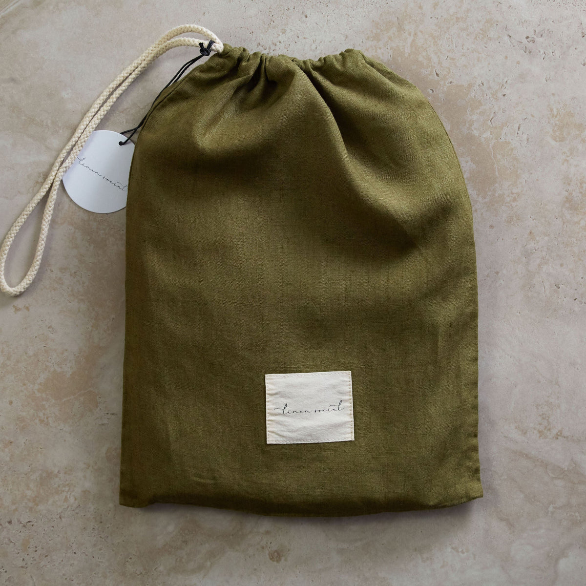 Linen Cot Sheet - Olive – Sable Bebe