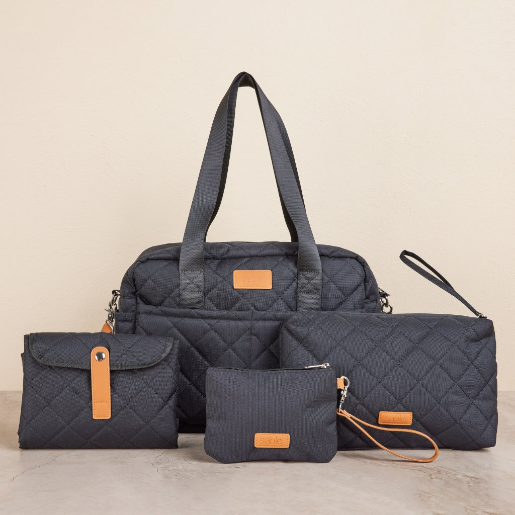 Sable Bebe - Ultimate Nappy Bag Bundle - Black