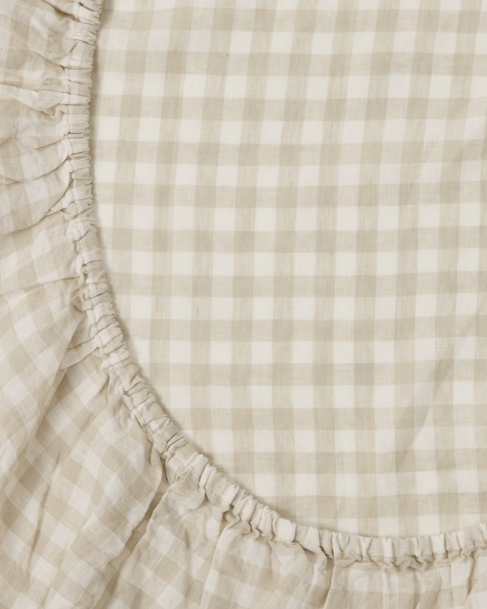 Linen Bassinet Sheet - Dove Grey Gingham – Sable Bebe